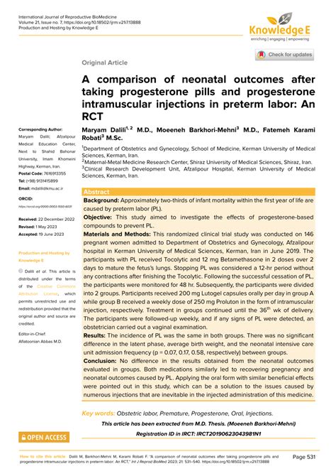 Pdf A Comparison Of Neonatal Outcomes After Taking Progesterone Pills