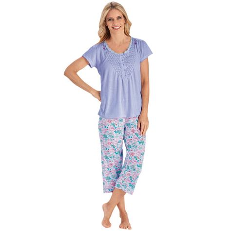 Pajama Set For Women With Capris Short Sleeve Sleepwear Pjs Sets