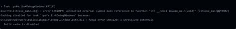 msvcrtd lib exe main obj error lnk2019 unresolved external symbol