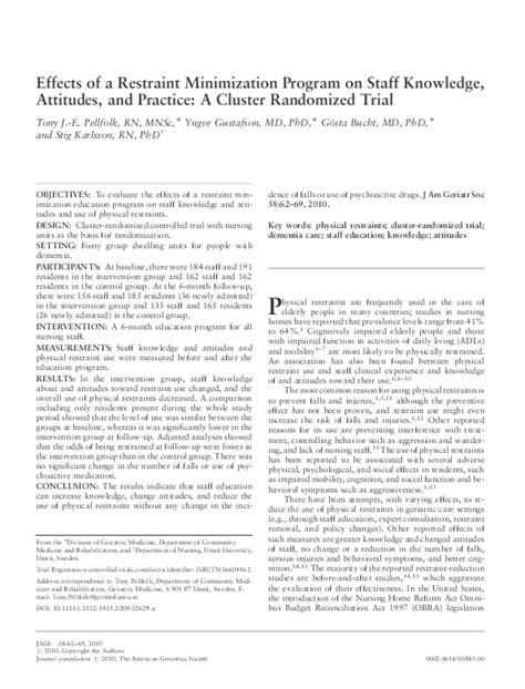 pdf effects of a restraint minimization program on staff knowledge