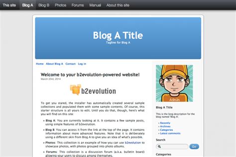 b2evolution blog social cms a complete engine for your website