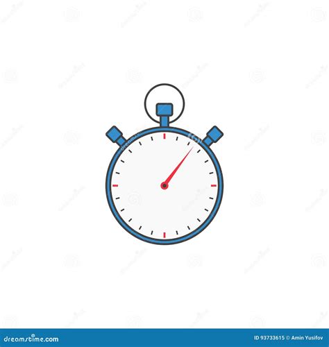 Stopwatch Solid Icon Timer For Apps Stock Vector Illustration Of