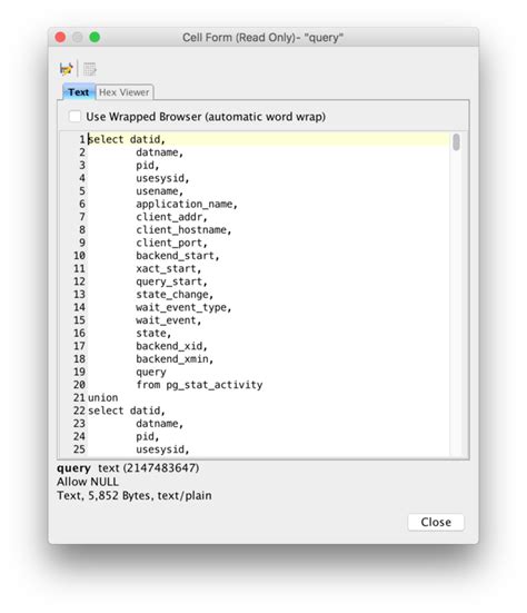 aurora postgres で track activity query size を変更して pg stat activity