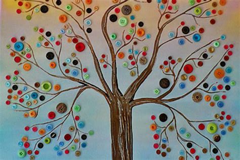bring spring to your walls with this 3 d button tree