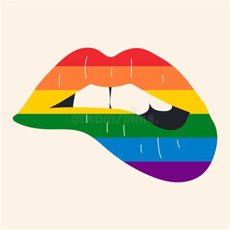 Lgbt Pride Sign In Vector Format Rainbow Lips Stock Vector
