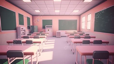 Classroom Interior Classroom Pink Background Classroom Interior