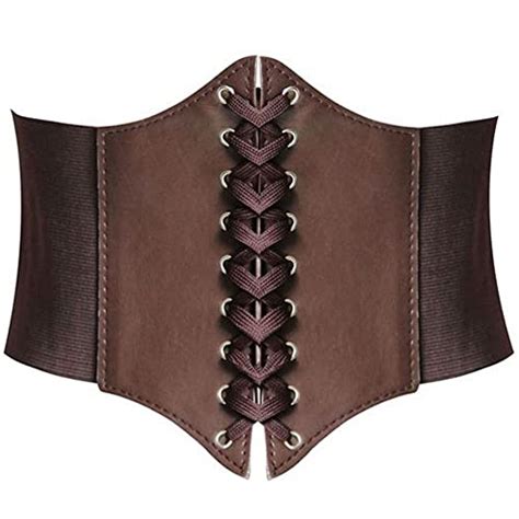 Hanerdun Lace Up Waspie Corset Belts For Women Elastic Waist Belt Tied