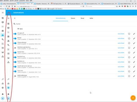 link to automation configuration in side panel frontend home