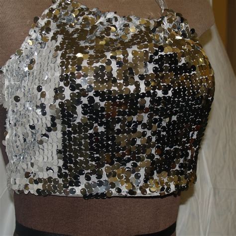 Silver Sequin Top Etsy