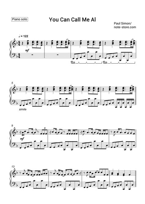 Paul Simon You Can Call Me Al Sheet Music For Piano Download Piano