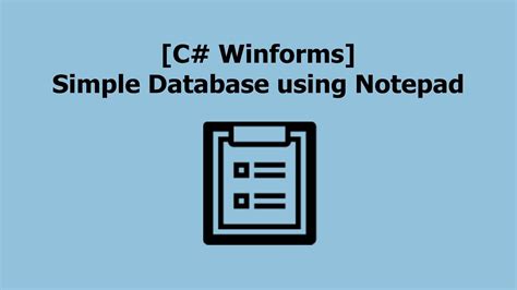 [c winforms] simple database using notepad youtube