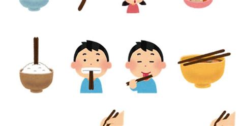 無料イラスト かわいいフリー素材集 いろいろなマナーの悪い箸の使い方（嫌い箸）のイラスト