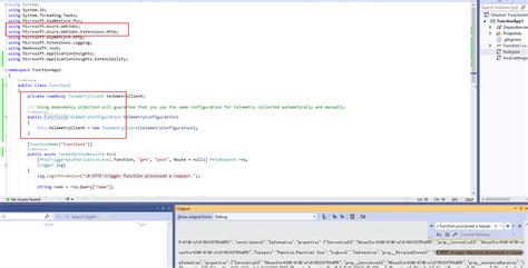 dependency injection add telemetry logs in application