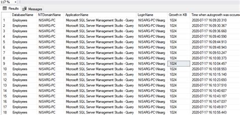 monitor the growth of sql databases using the default trace