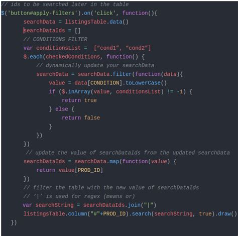 filtering prevent datatables custom filter from