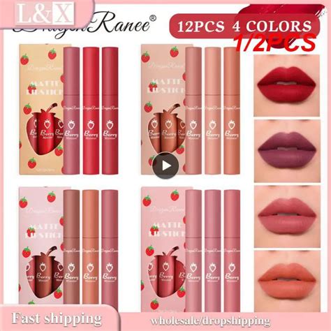 1 2pcs Liquid Lipstick Set Matte Sex Lip Gloss Velvet Non Stick Lip