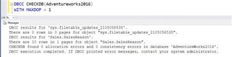 sql server 2016 dbcc command enhancement with maxdop