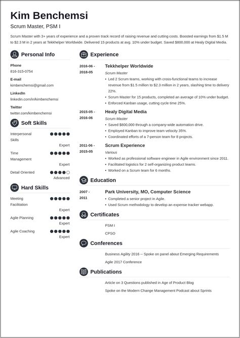 Agile Scrum Master Project Manager Resume Jira Kanban Resume Resume