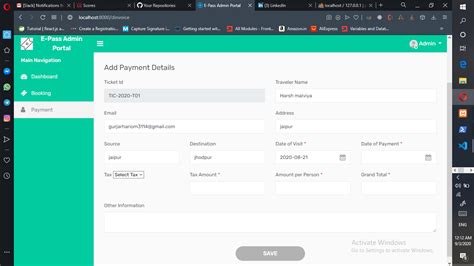 github harsh ohm react laravel e ticket booking admin portal 1 1 part
