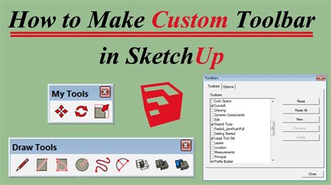 how to make custom toolbar in sketchup youtube
