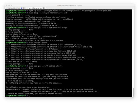 cannot install dotnet sdk 2 1 on ubuntu 18 04 1 · issue 1822 · dotnet