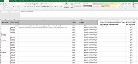 excel cells from access export look empty but are not