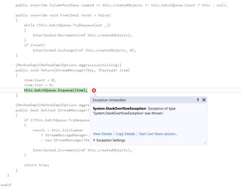 exception of type system stackoverflowexception was thrown · issue