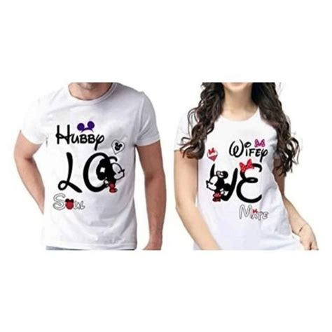 Polyester Printed Couple T Shirt Printing At Rs 110 In New Delhi Id