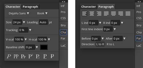 photopea text style