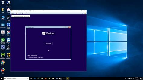 creating a virtual machine and installing windows 10 on