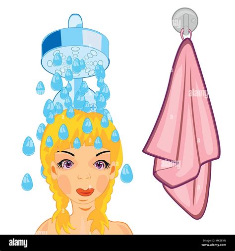 Girl Takes Shower Stock Vector Image And Art Alamy