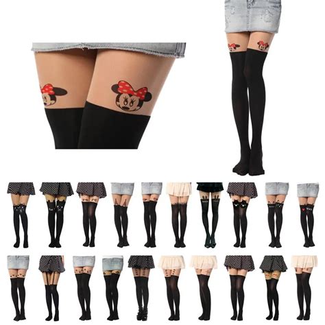 New Sexy Girls Pantyhose Design Pattern Printed Tattoo Stockings Cat