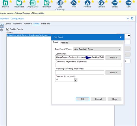 re run workflow if error alteryx community