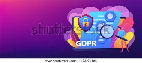 Gdpr Cyber Security Confidential Database General Stock Vector Royalty