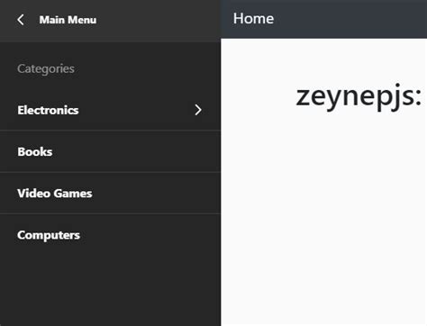 mobile first multi level side navigation jquery zeynepjs free