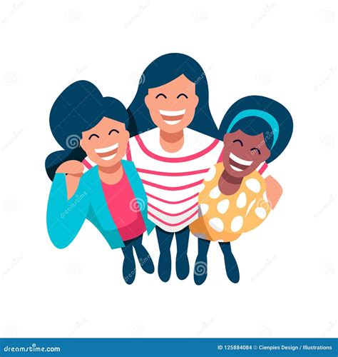 Girl Friend Group Of Diverse Happy Women Stock Vector Illustration Of