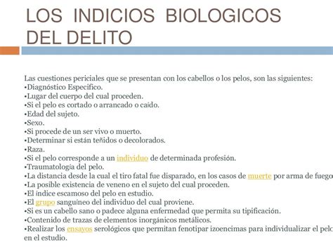 Los Indicios Biologicos Del Delito Wilfredo Cordova