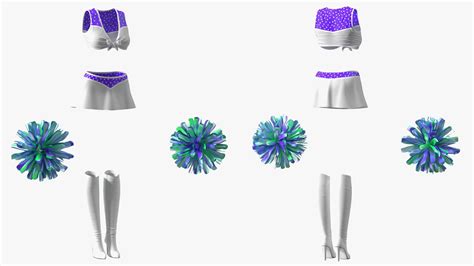 Purple Cheerleader Outfit With Pom Pom 3d Model 99 3ds Blend C4d