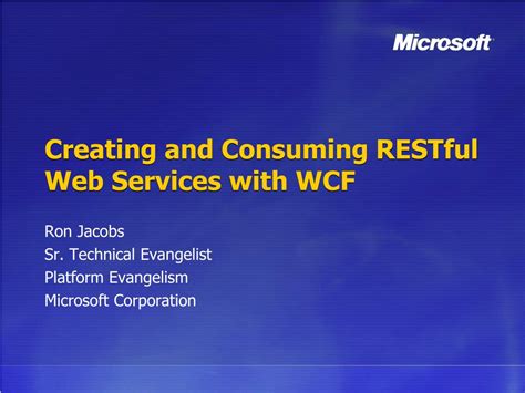 ppt creating and consuming restful web services with wcf powerpoint