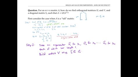Singular Value Decomposition How To Find It Youtube