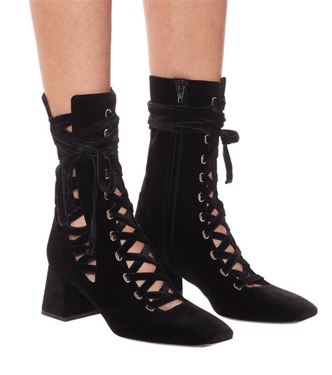 Zimmermann Lace Up Velvet Ankle Boots Mytheresa