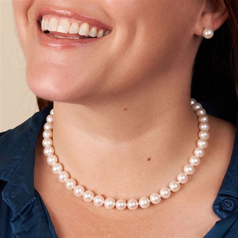 8 5 9 0 Mm 18 Inch Aaa White Freshwater Pearl Necklace