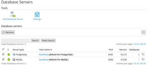 adding and removing database servers plesk obsidian documentation