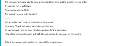 solved 8086 assembly language program