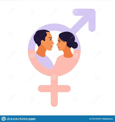 Gender Equality Concept Men And Women Character On The Scales For