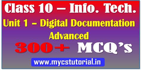class 10 info tech unit 1 digital documentation create and customize