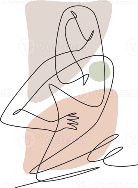 Uno Soltero Línea Dibujo De Minimalista Belleza Resumen Cuerpo Mujer