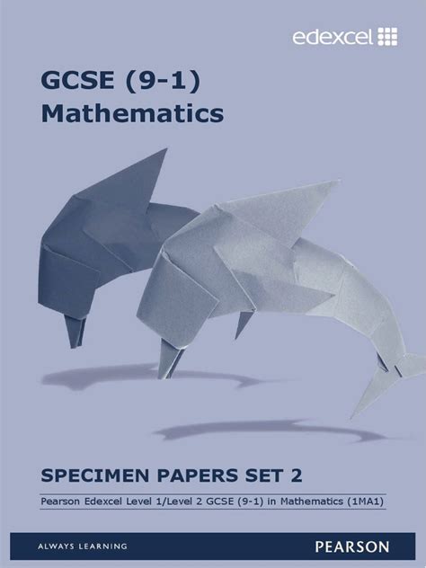 Edexcel Gcse 9 1 Maths Specimen Papers Set 2 Pdf Fraction