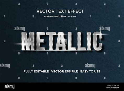 Metallic Vector Text Effect Editable Stock Vector Image And Art Alamy