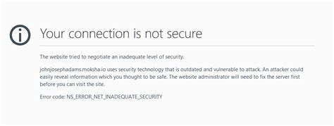 inadequate security error